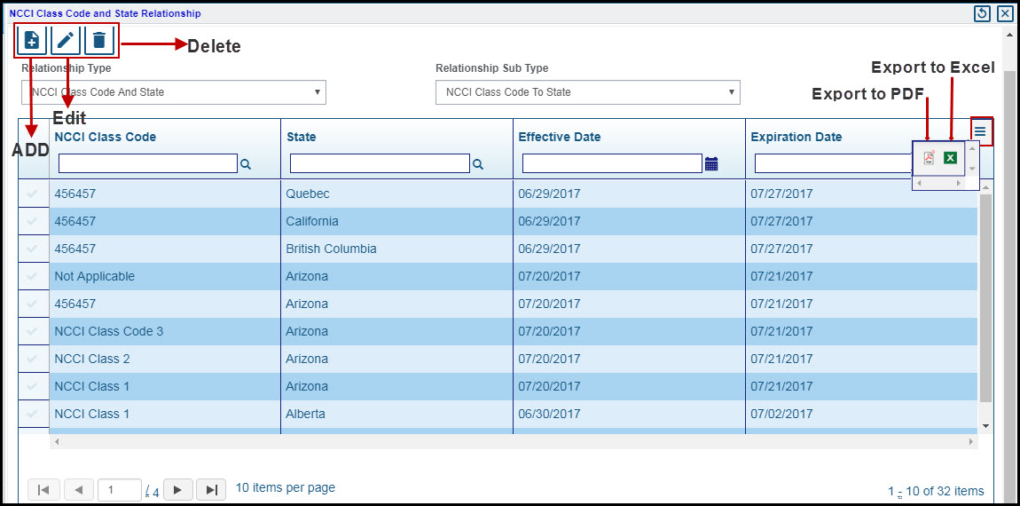 NCCI Class Code and State Relationship (17.2)