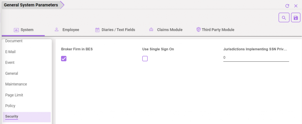 General System Parameter Setup