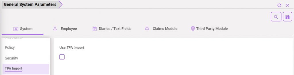 General System Parameter Setup