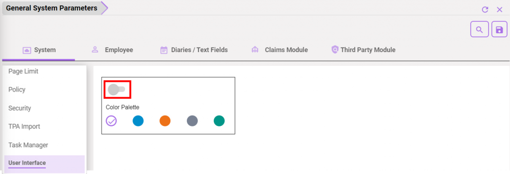 General System Parameter Setup