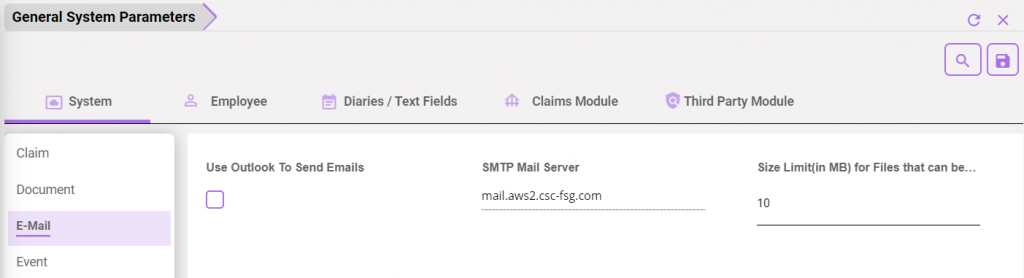 General System Parameter Setup