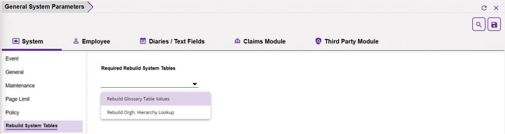 General System Parameter Setup