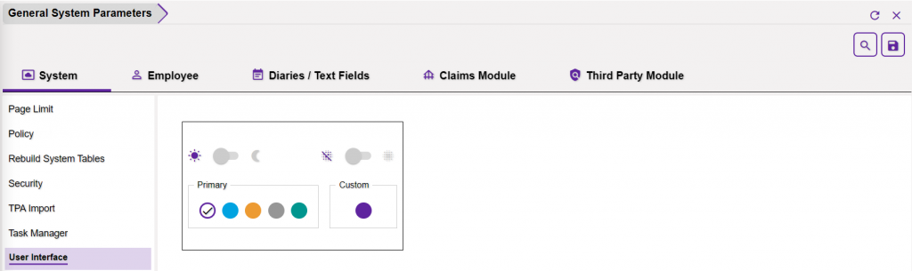 General System Parameter Setup